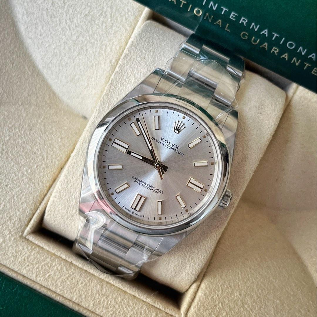 Rolex Oyster Perpetual 41 Silver Dial (2022), Men's Fashion, Watches ...