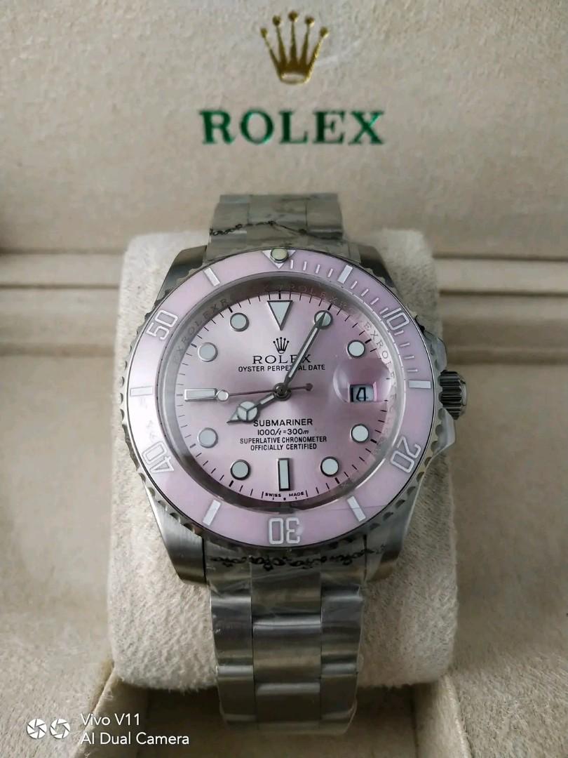 Rolexs Submariner Pink Dial Automatic Watch, Women's Fashion, Watches ...