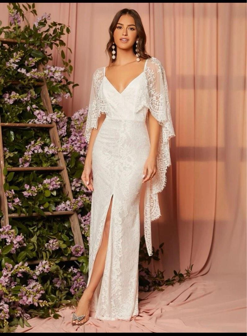 ROM White Dress, Women's Fashion, Dresses & Sets, Evening dresses ...