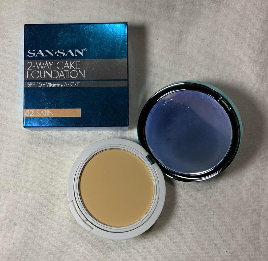 San-San 2-Way Cake Foundation 02 Satin with SPF15 10g, Beauty ...