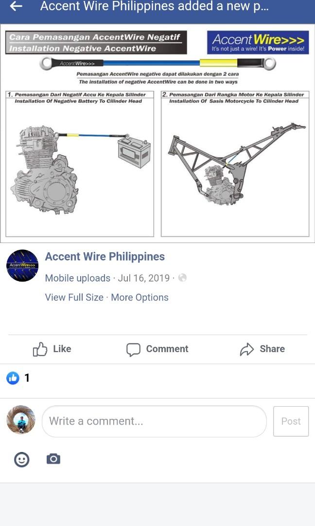 SEC Accent Wire black type P1, Motorbikes, Motorbike Parts ...