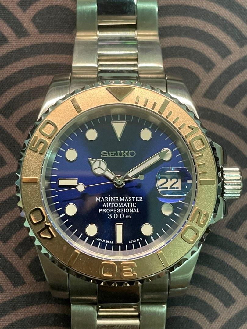 Seiko Custom Mod “Yacht Master Blue & Rose Gold Bezel” 40mm case, Men's ...