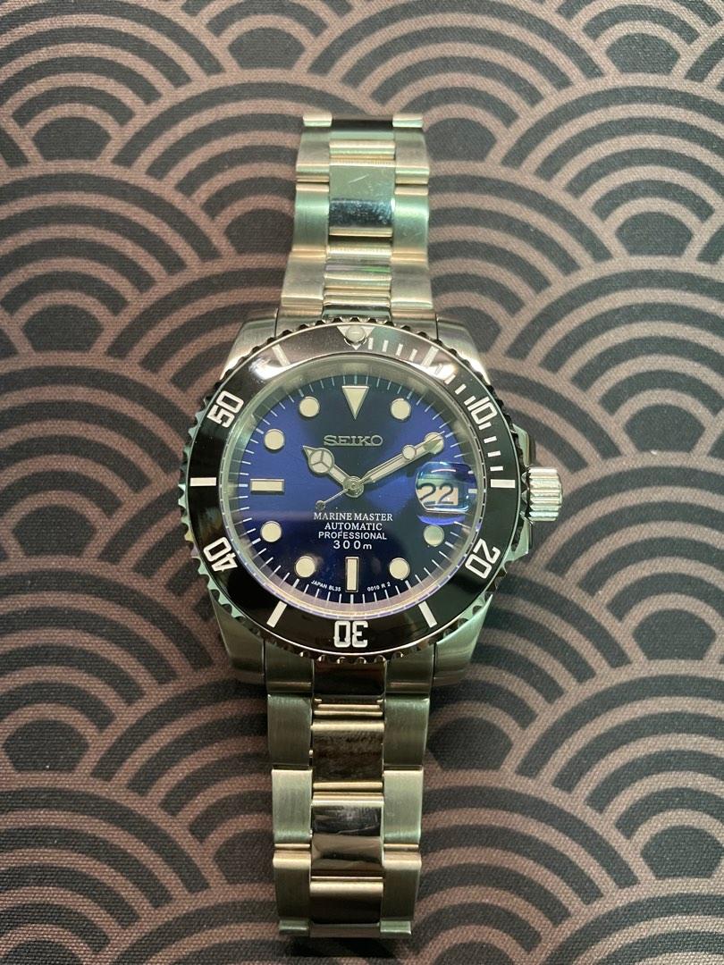 Seiko Custom Mod “Submariner Blue & Black Bezel” 40mm case, Men's ...