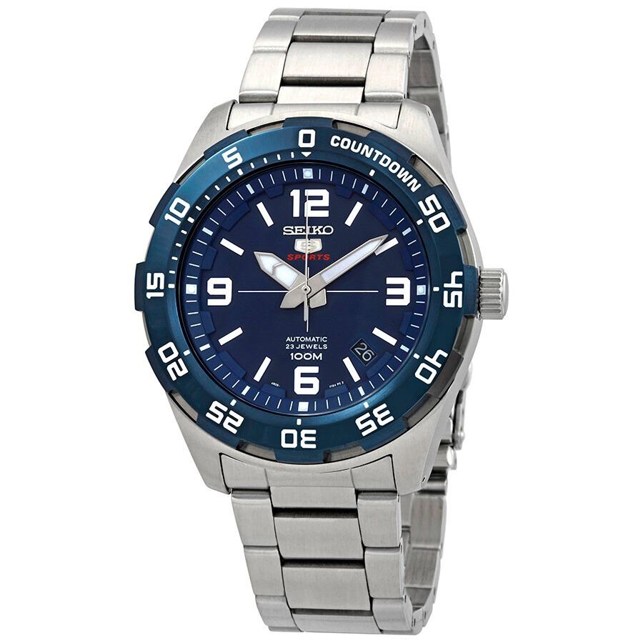 Seiko 5 Sports Countdown Blue Dial Stainless Steel Automatic Watch ...