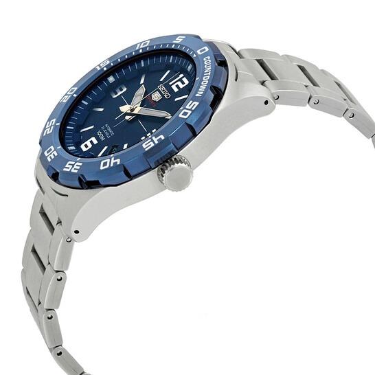 Seiko 5 Sports Countdown Blue Dial Stainless Steel Automatic Watch ...
