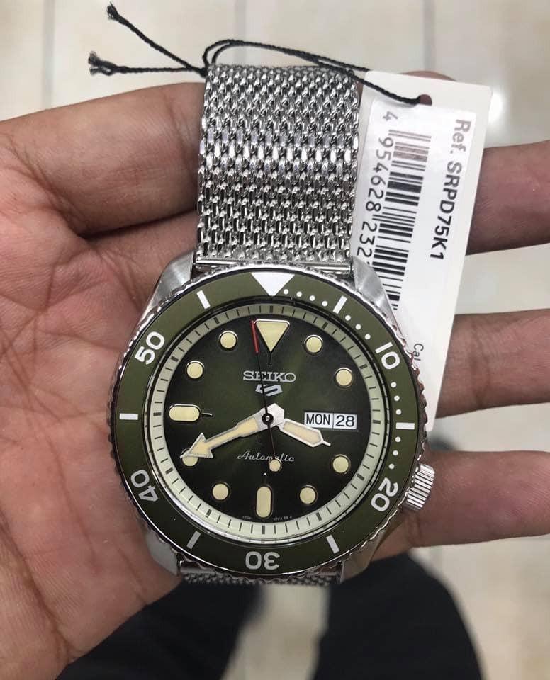 Seiko 5 Sports Watch SRPD75K1 Rare Mesh Strap Automatic, Men's Fashion ...