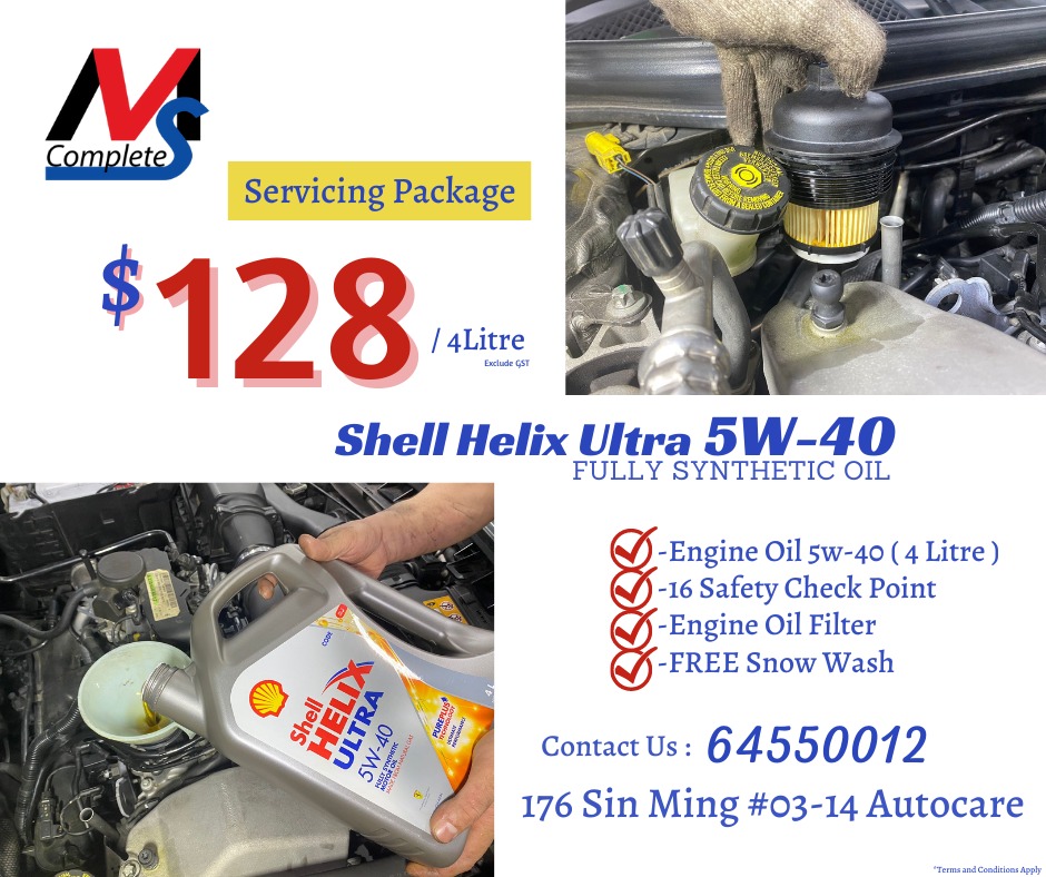 Shell Helix Ultra 5W-40 Fully Synthetic Oil Servicing Package, Car ...