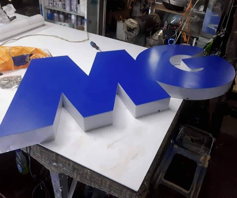 Signage acrylic stainless Build-up brass, Furniture & Home Living ...