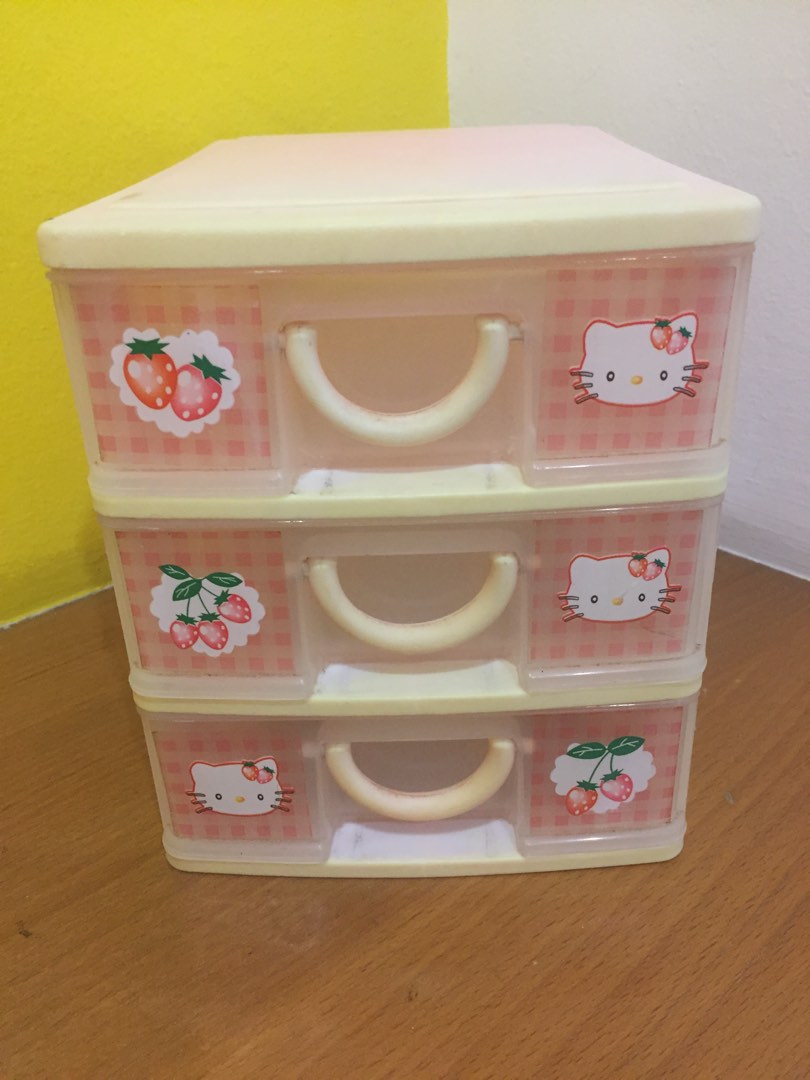 Storage drawers - Hello Kitty 3 drawers organiser, Furniture & Home ...