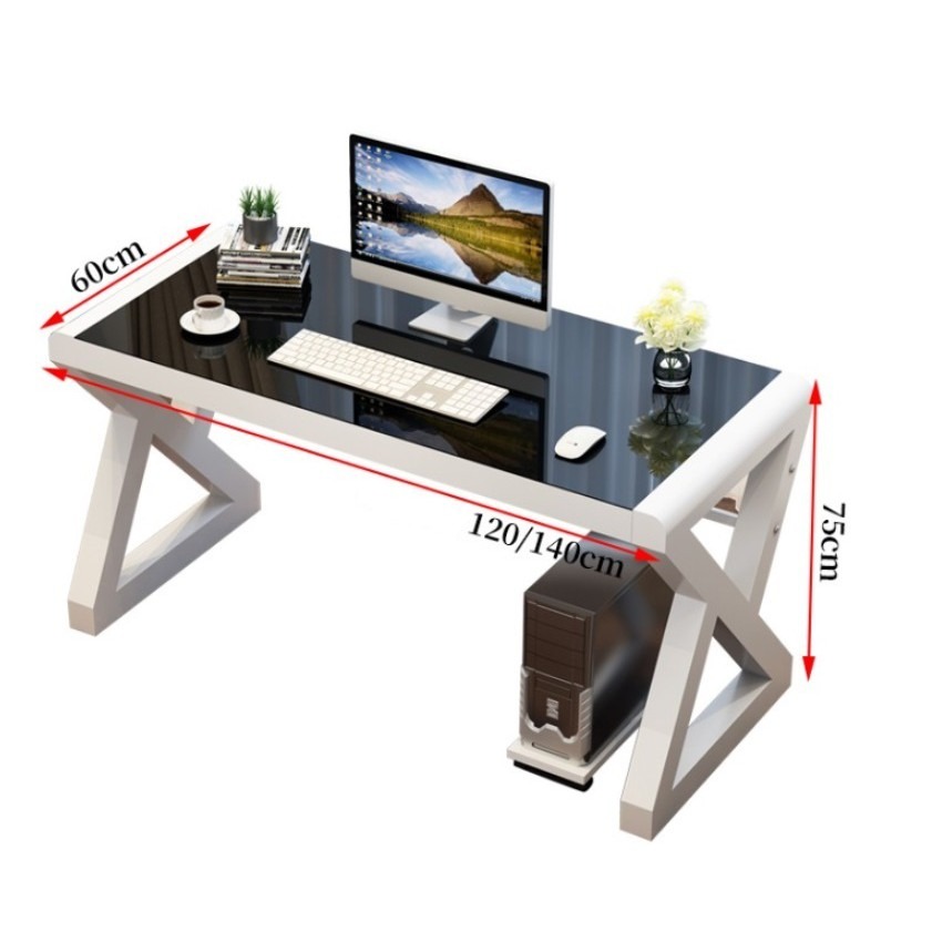 Study Table / Office Table Full Black and Black White MMZ0028 ...