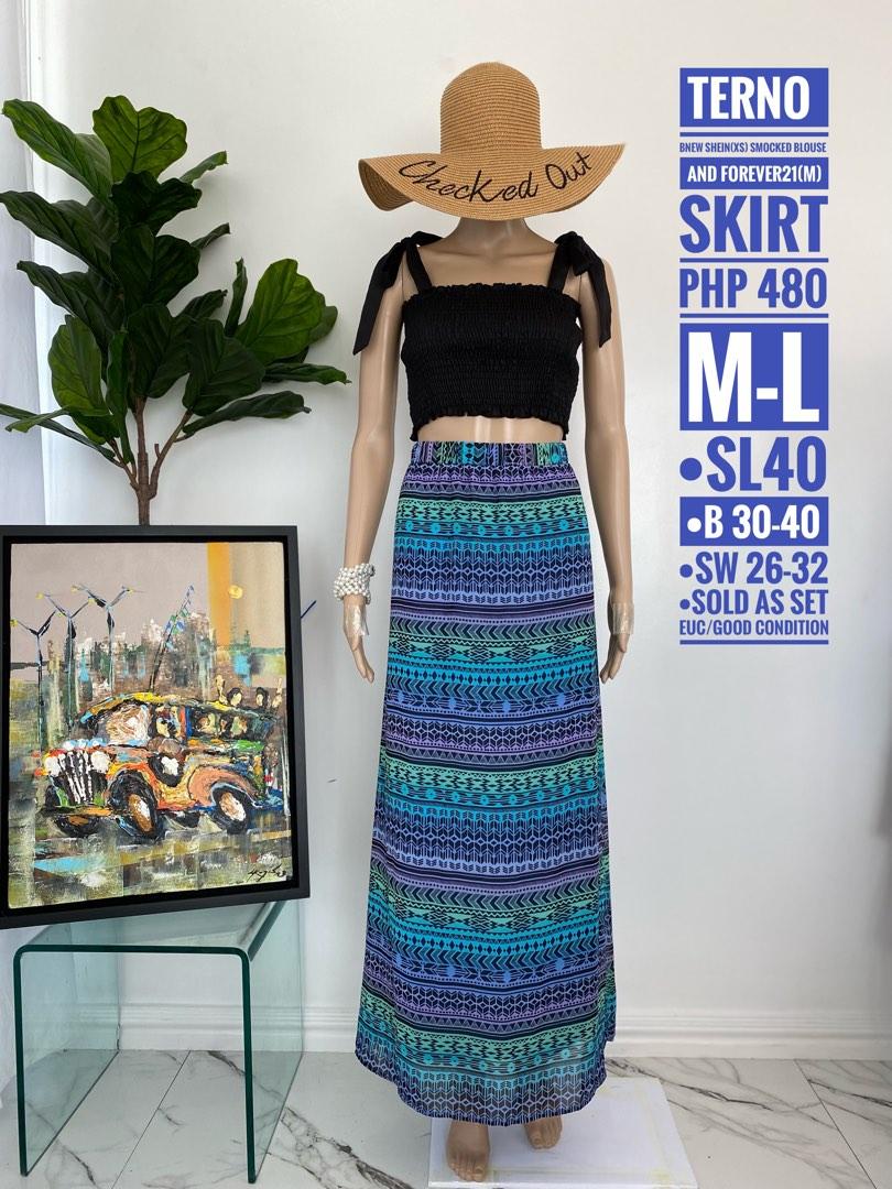 TERNO BNEW SHEIN TOP AND FOREVER21 SKIRT, Women's Fashion, Dresses ...