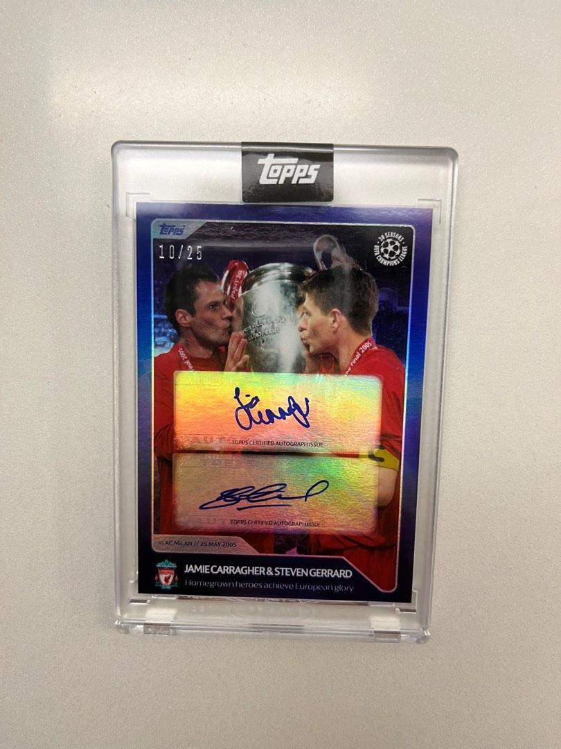 Topps 30 Seasons Jaime Carragher and Steven Gerrard Dual Autograph Card ...
