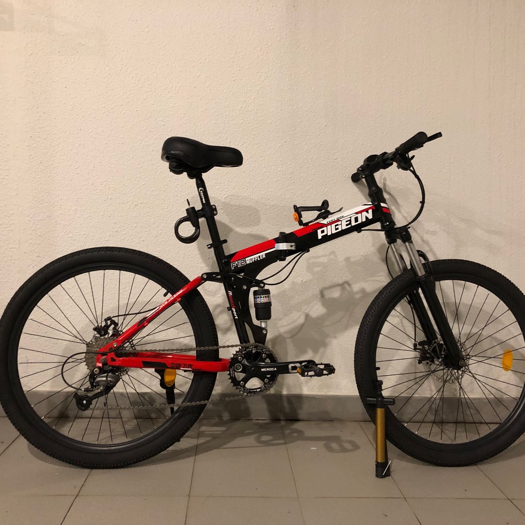 Upgraded Shimano 9 speed full suspension foldable mountain bike, Sports ...