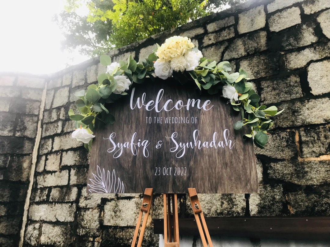 Calligraphy Wedding Welcome Wood Sign Signage Signboard Board ...
