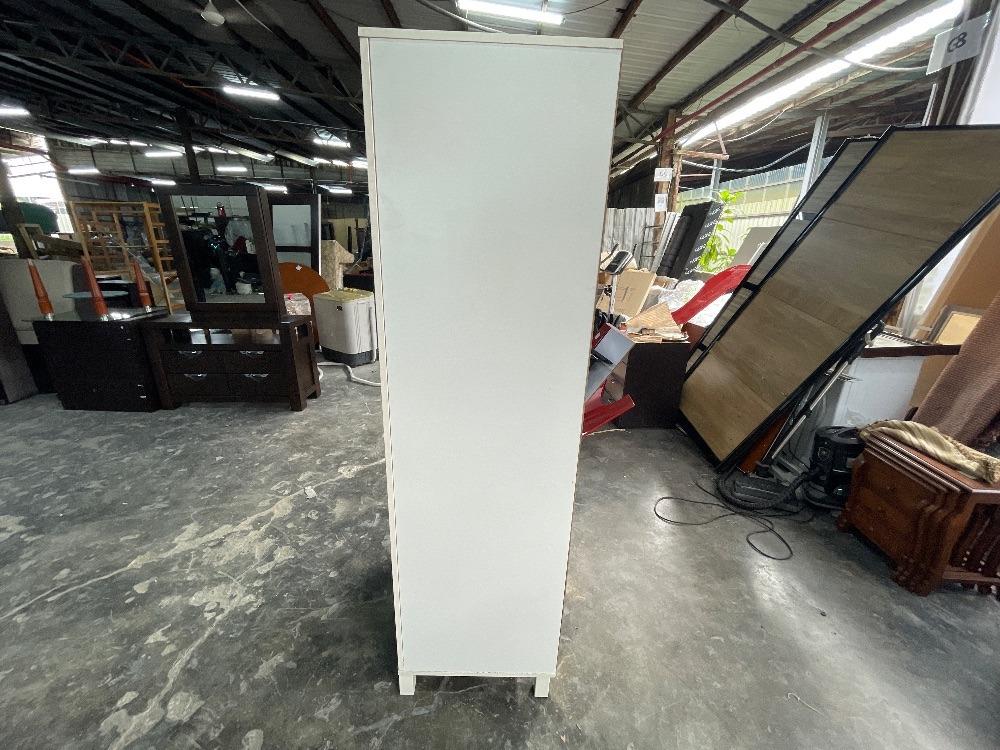 Wooden 2 Door Wardrobe White Colour / Almari Pakaian 2 Pintu Kayu Warna ...