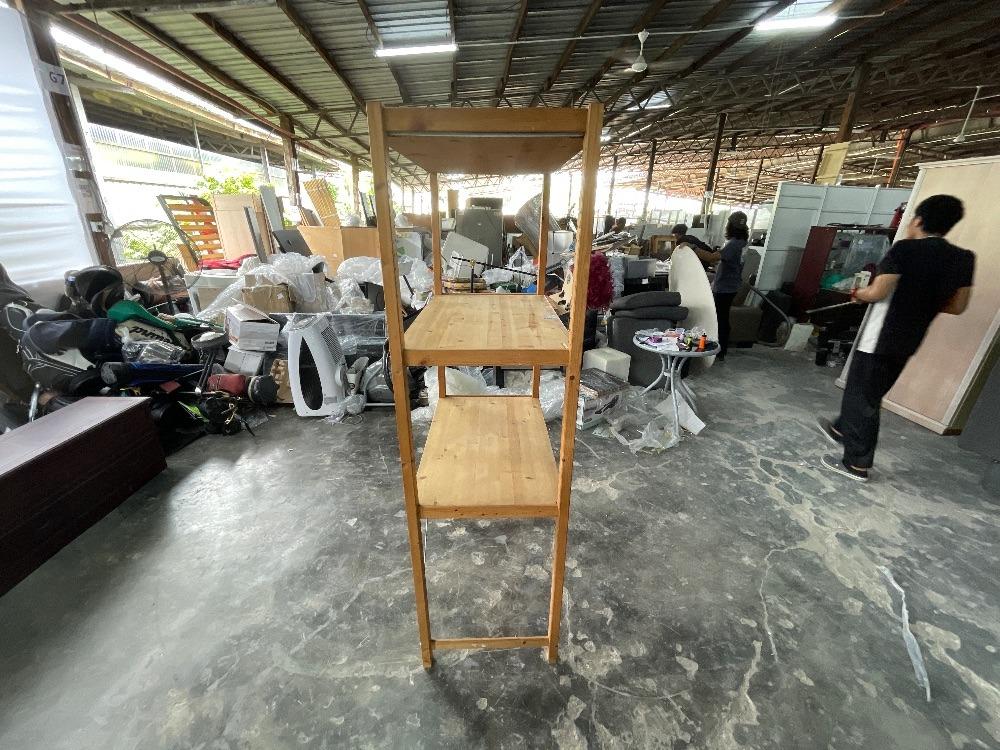 Wooden 3 Tier Shelving Unit Light Brown Colour / Unit Rak Kayu 3 ...
