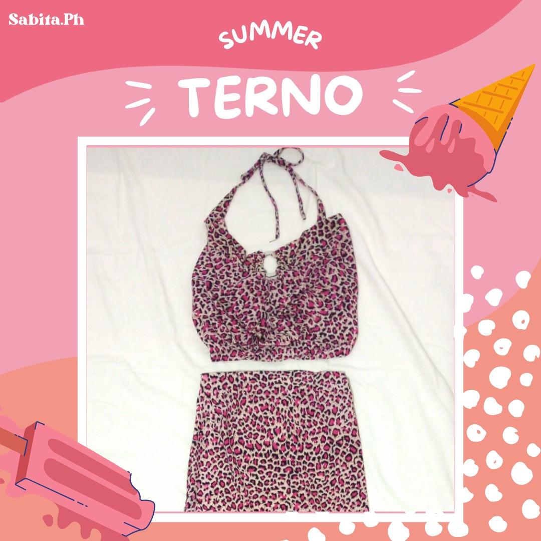 y2k Animal Print Summer Terno with Buckle, Women's Fashion, Dresses ...