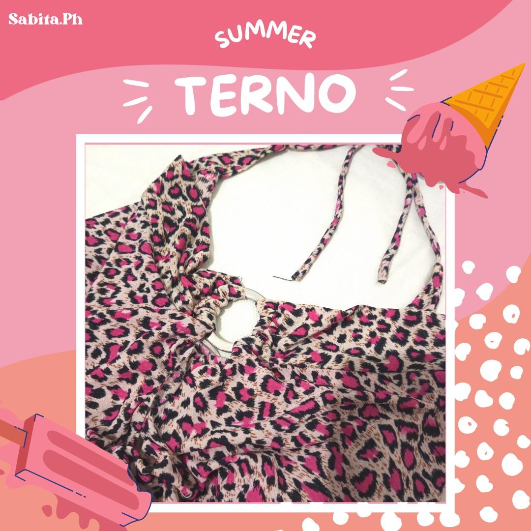 y2k Animal Print Summer Terno with Buckle, Women's Fashion, Dresses ...