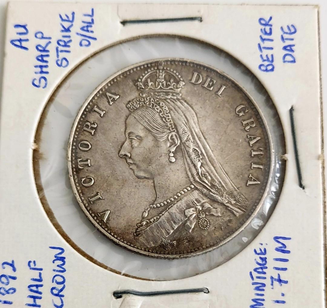 1892 Great Britain Half Crown in AU condition, Hobbies & Toys ...