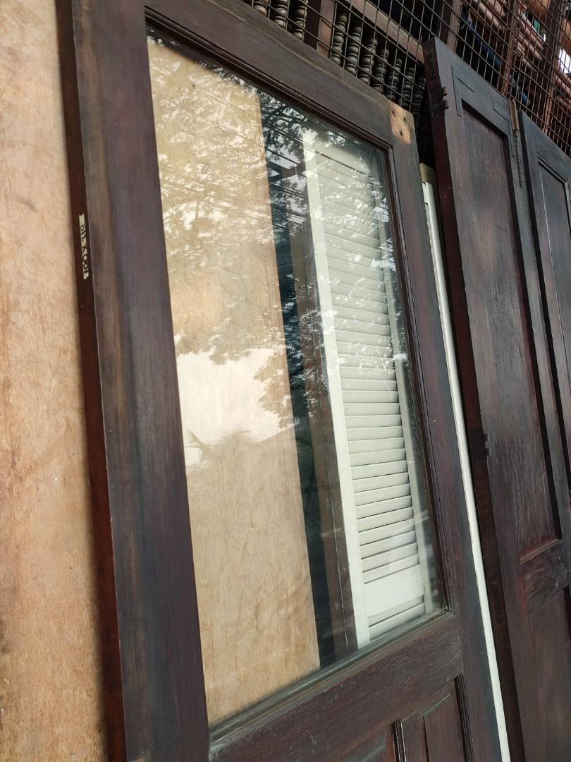 1930's Narra Vintage Sliding Glass Door (2nd hand), Furniture & Home ...