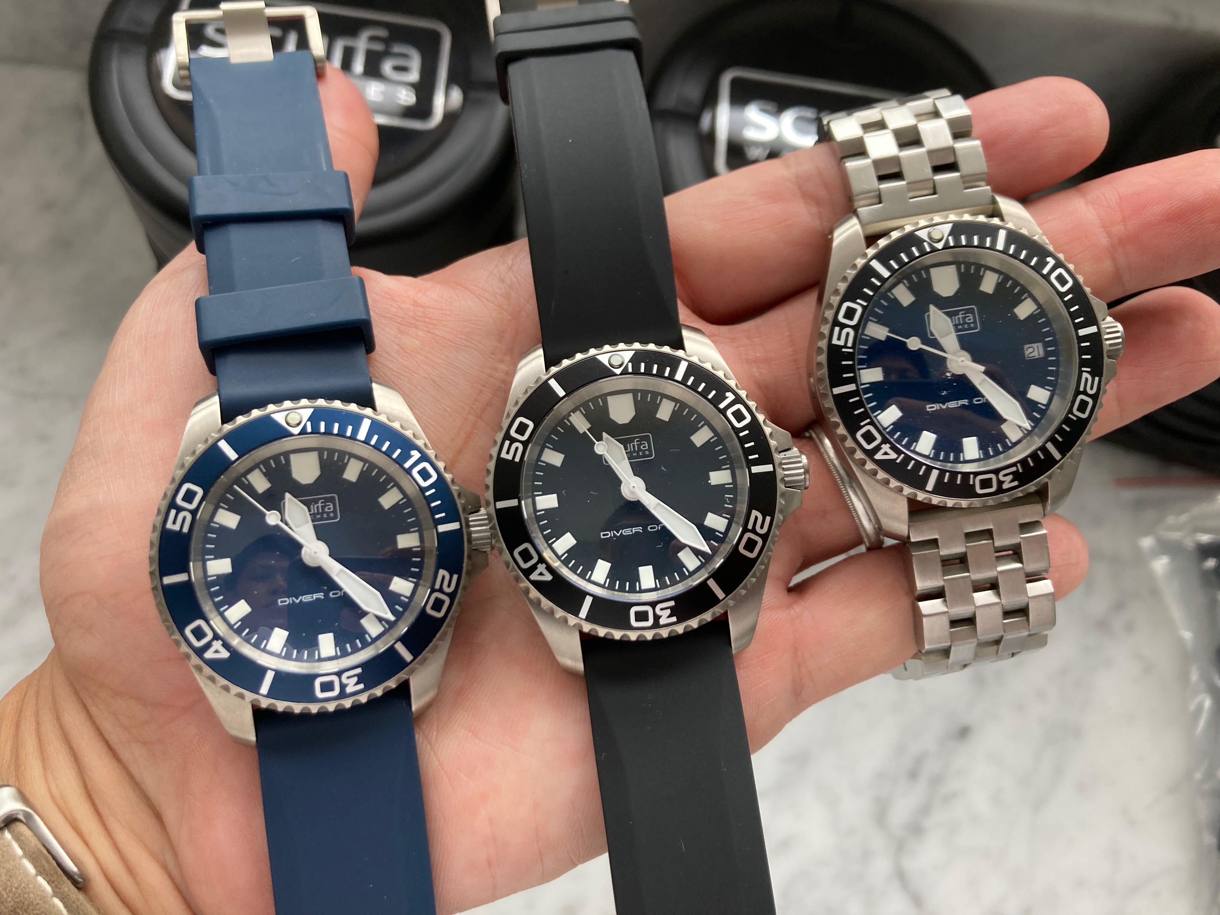 3 x Scurfa Diver One D1-500 ND713 Titanium Black Blue MS20 , Luxury ...