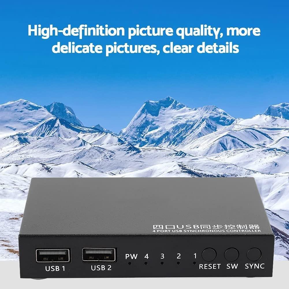 Aimos 1-for-4 4 Ports Splitter,Multifuncional Keyboard Mouse Synchronizer Controller KVM ...