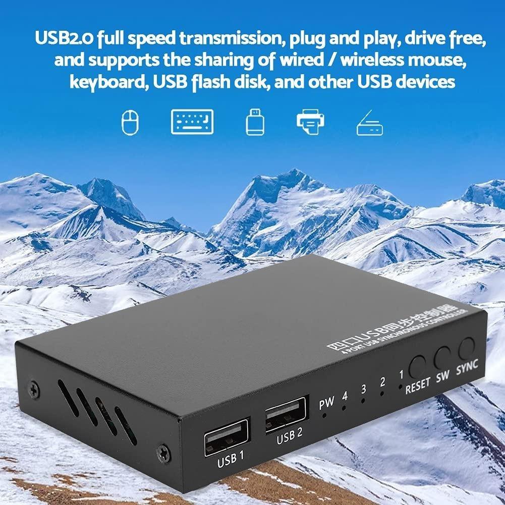 Aimos 1-for-4 4 Ports Splitter,Multifuncional Keyboard Mouse Synchronizer Controller KVM ...