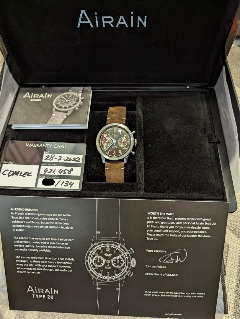 LNIB Legendary Airain Type 20 Limited Edition flyback chronograph watch ...