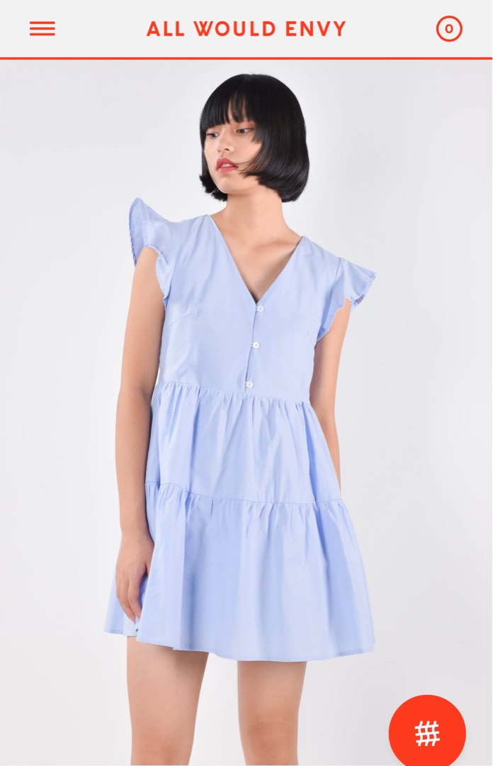All Would Envy Jessica Flutter Sleeves Mini Dress, Women's Fashion ...