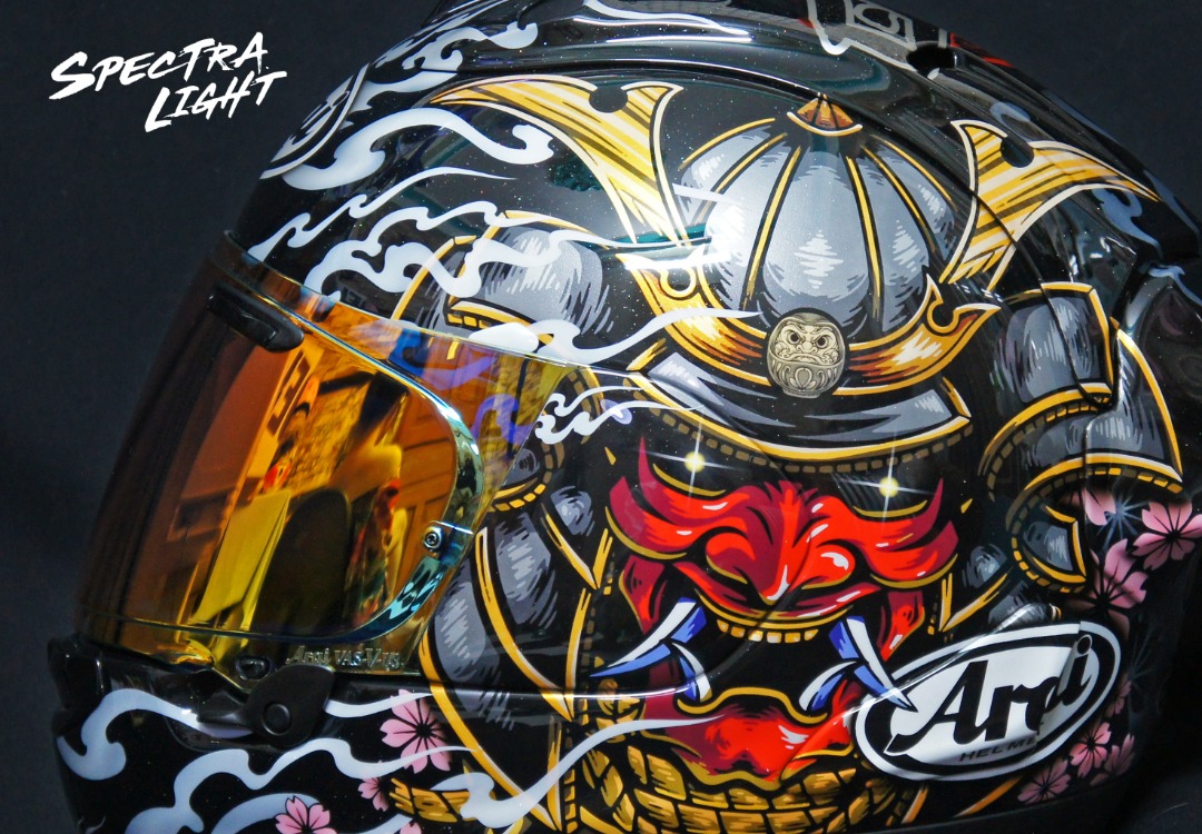 Custom airbrush Arai helmet Samurai custom VZ RAM, Motorcycles ...