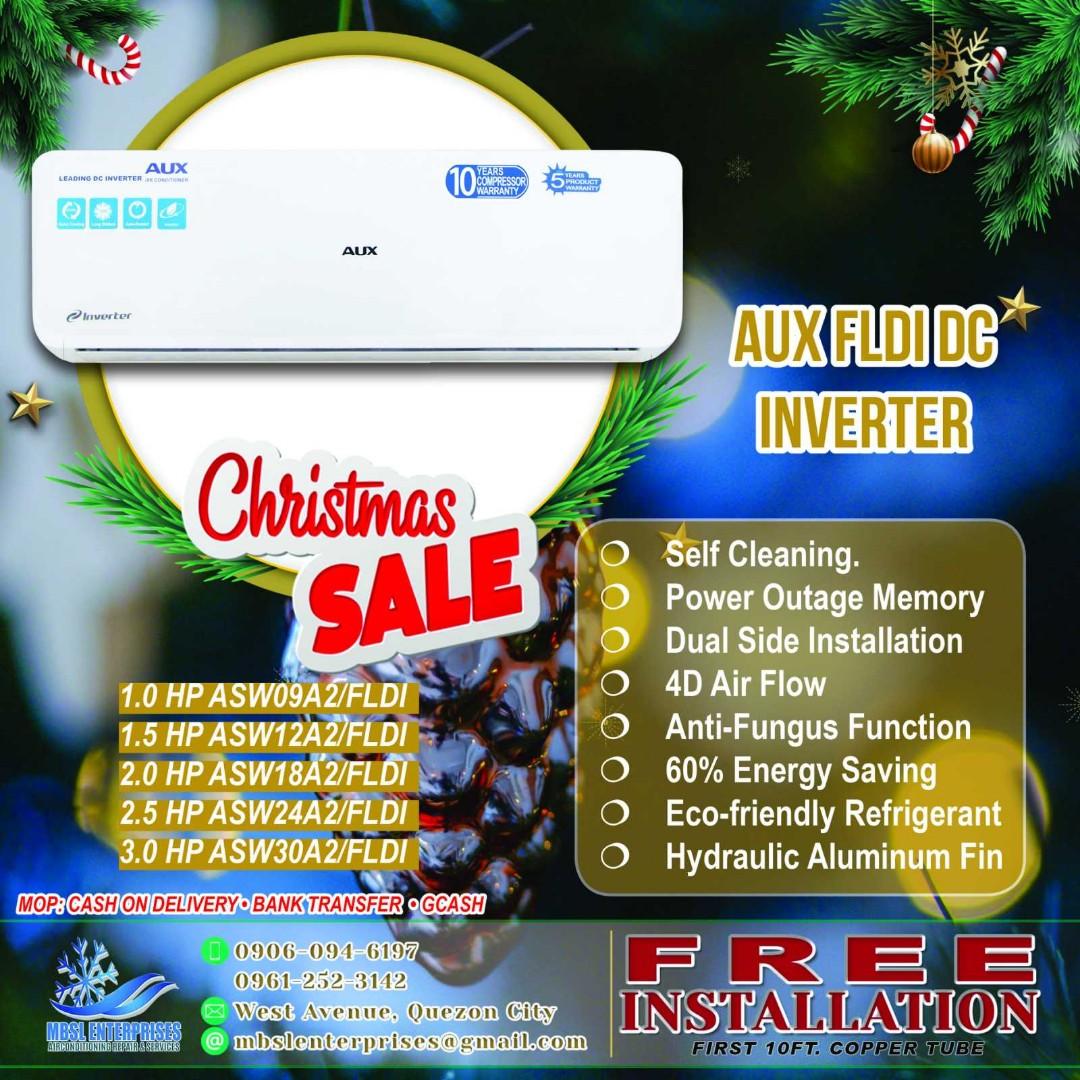 Aux Dc Inverter Split Type With Free Installation, TV & Home Appliances ...