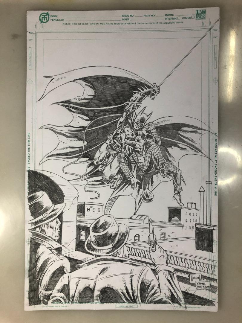 Batman homage original comic art by Mannie Abeleda 11x17 pencils ...
