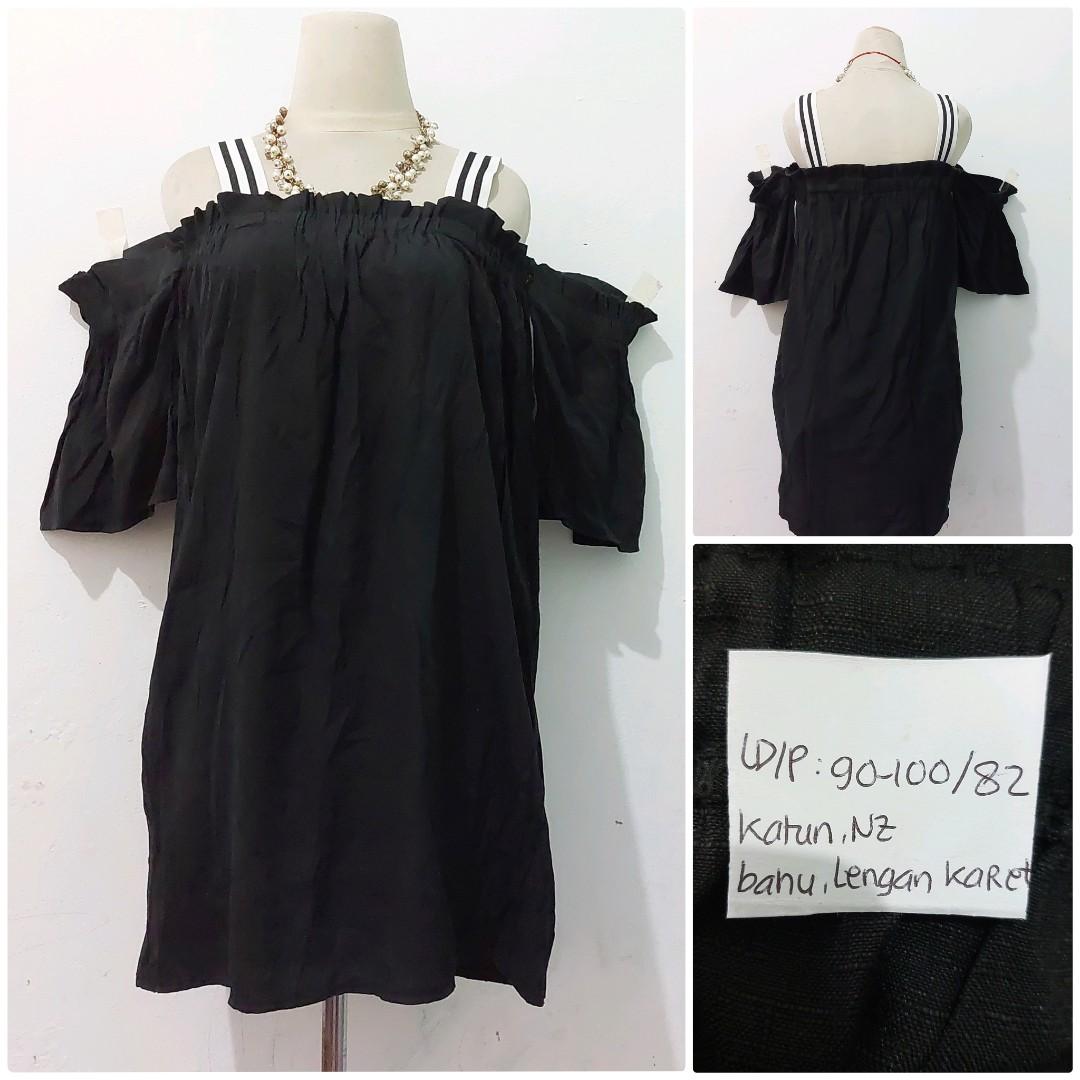 Black Off Shoulders Mini Dress/Thrift Mini Dress Hitam Sabrina, Fesyen ...