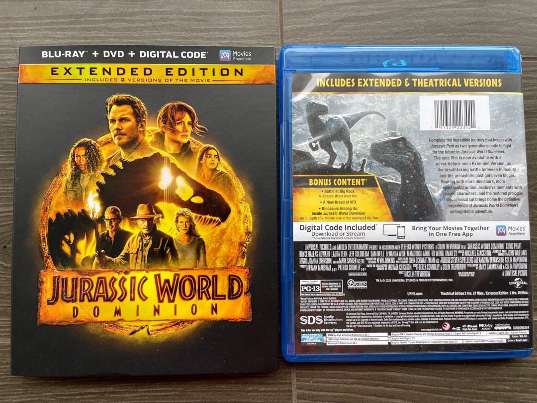 Blu Ray Dvd Jurassic World Dominion Extended Edition 2 Versions