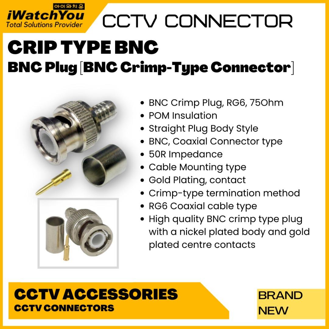 BNC Plug [BNC Crimp-Type Connector], Furniture & Home Living, Security ...