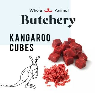 Butchery Kangaroo cubes - Frozen in original packaging, Pet Supplies ...