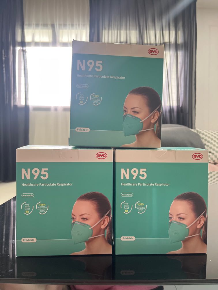 BYD N95 Mask, Health & Nutrition, Face Masks & Face Shields on Carousell