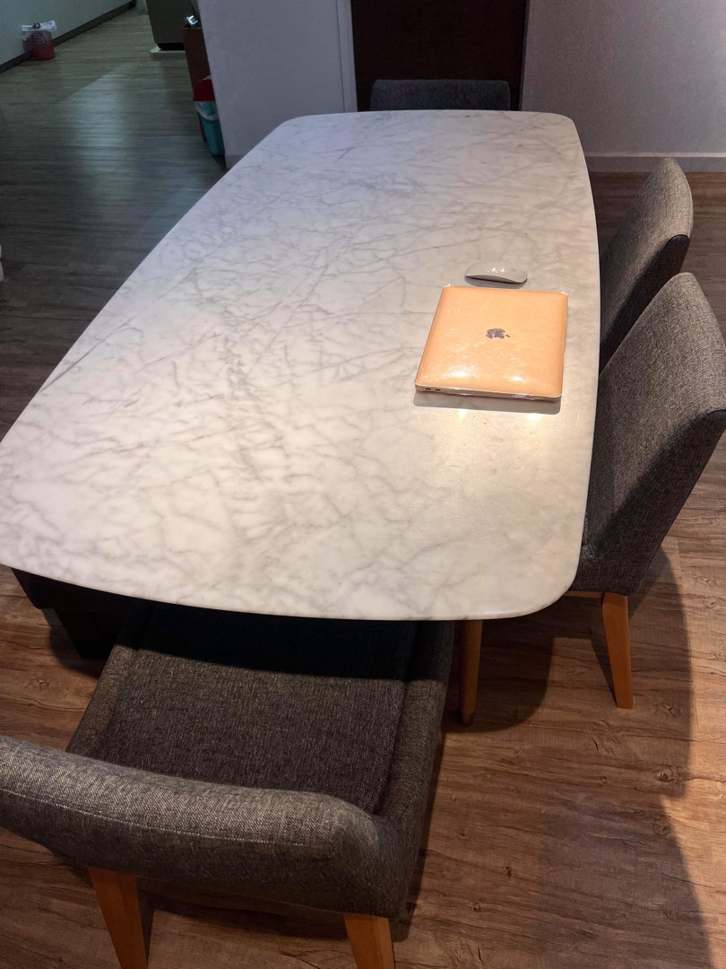 Castlery Kelsey Marble Dining Table 180cm, Furniture & Home Living ...