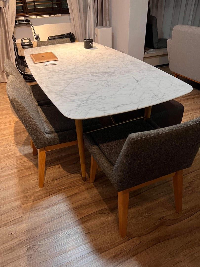 Castlery Kelsey Marble Dining Table 180cm, Furniture & Home Living ...