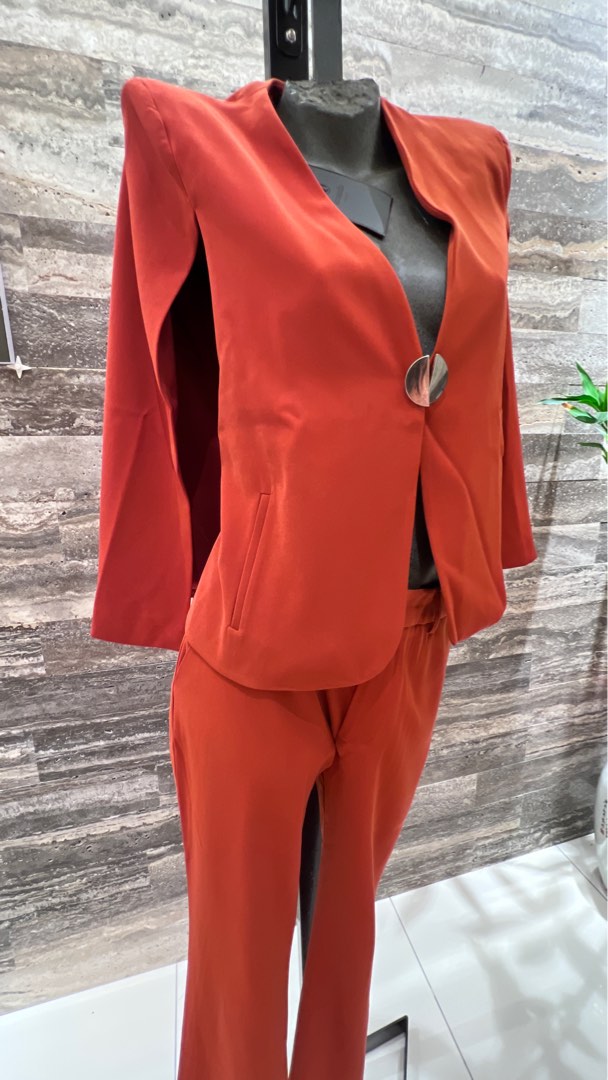 Coral Pants Suit Set, Women's Fashion, Dresses & Sets, Sets or ...