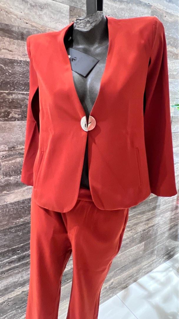 Coral Pants Suit Set, Women's Fashion, Dresses & Sets, Sets or ...
