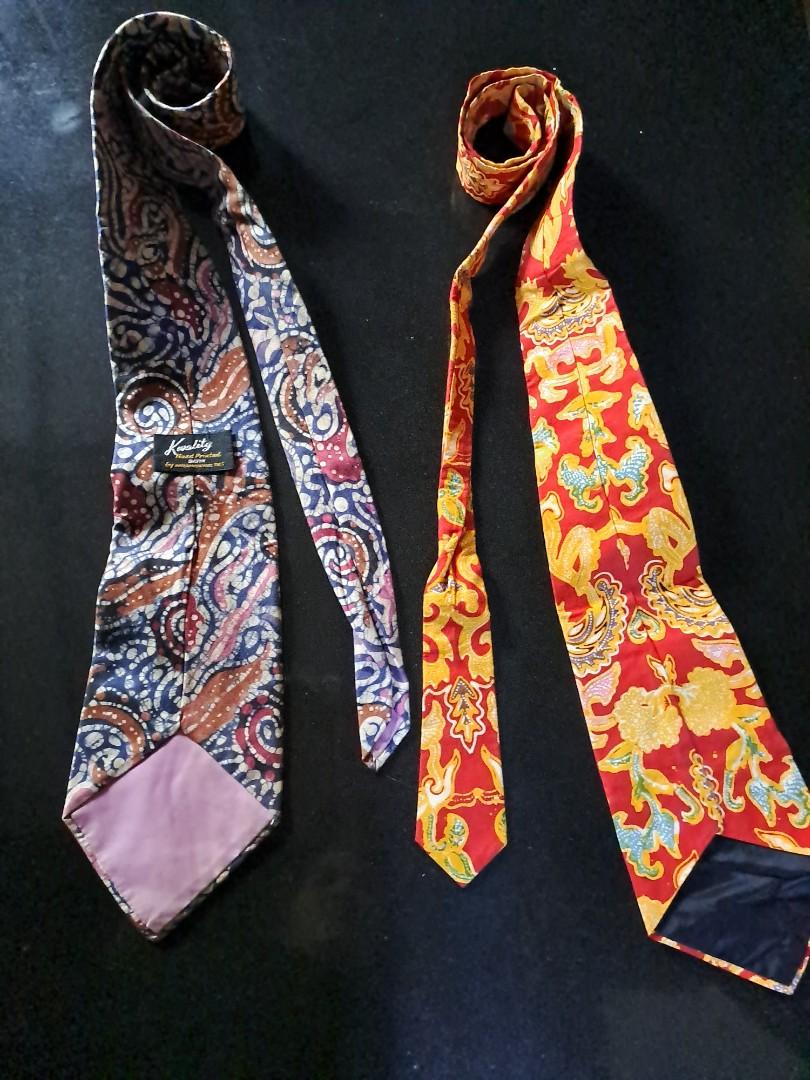 Dua buah Dasi pria motif batik tulis, Fesyen Pria, Aksesoris, Dasi ...