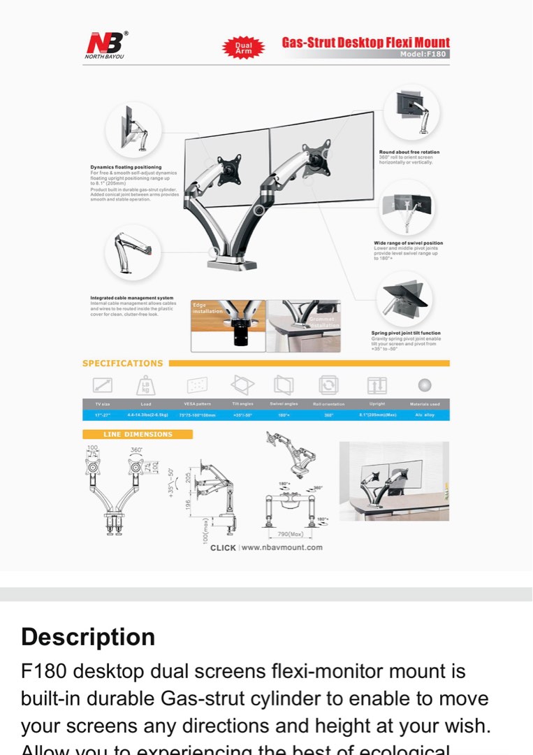 Dual screen flexi mount, TV & Home Appliances, Electrical, Adaptors ...