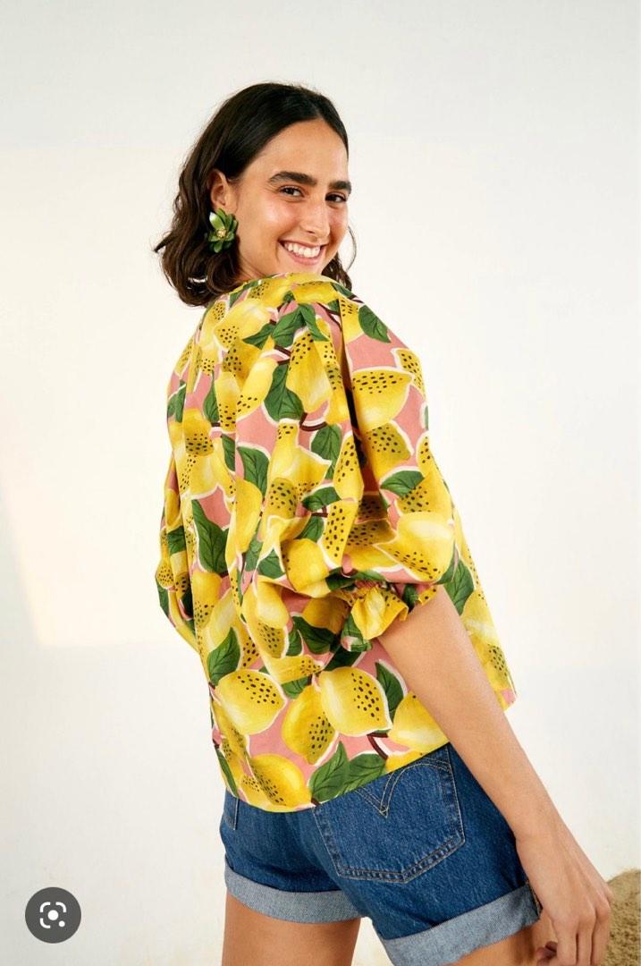 [Brand new] Farm Rio Lemon Print, Women's Fashion, Tops, Blouses on ...