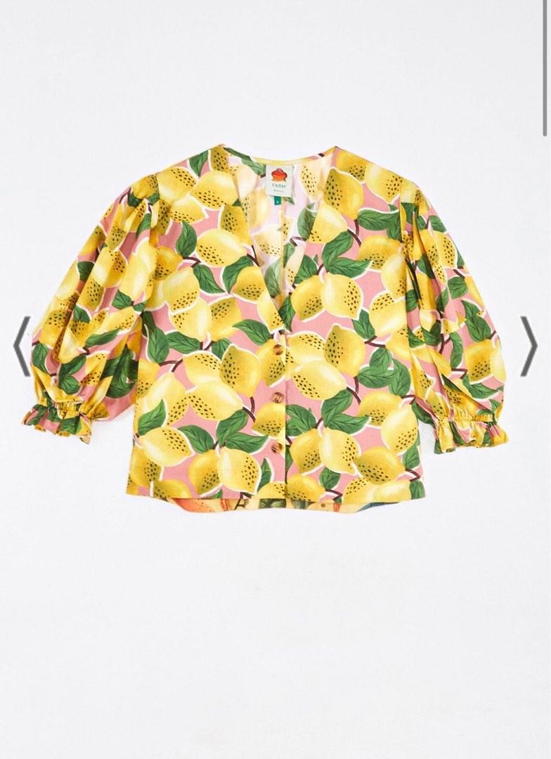 [Brand new] Farm Rio Lemon Print, Women's Fashion, Tops, Blouses on ...