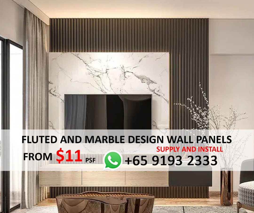 Fluted Wall Panel and Marble Design Wall Panel From, Furniture & Home ...