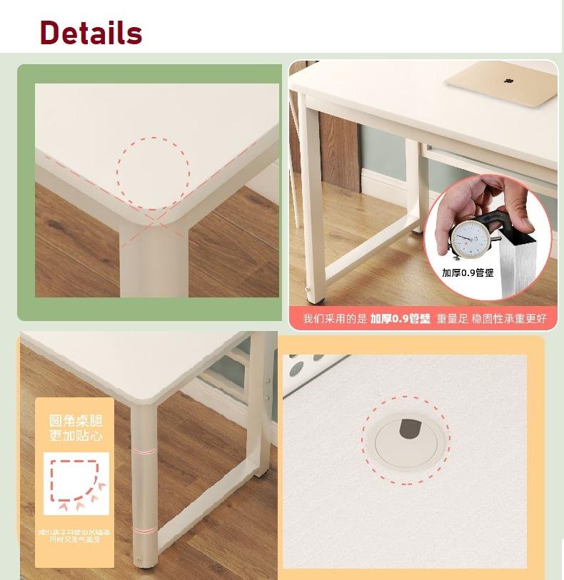 Heavy-Duty Metal Study Table Computer Desk with Pegboard and Book ...
