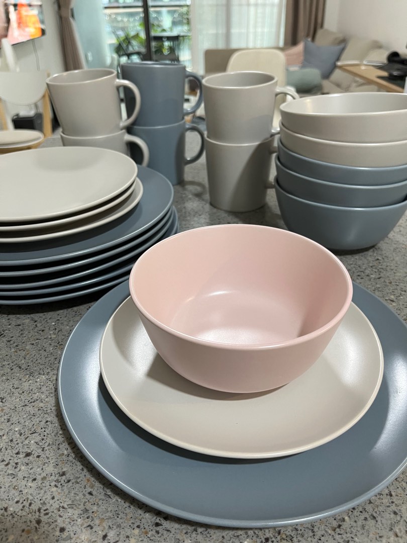 IKEA dinnerware set + cups (22 pcs), Furniture & Home Living ...
