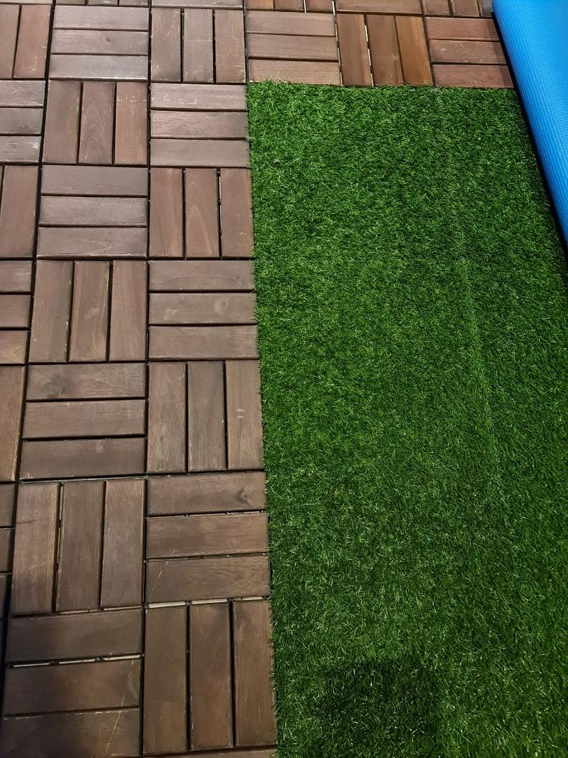 IKEA outdoor deck tiles and edges, Furniture & Home Living, Outdoor ...