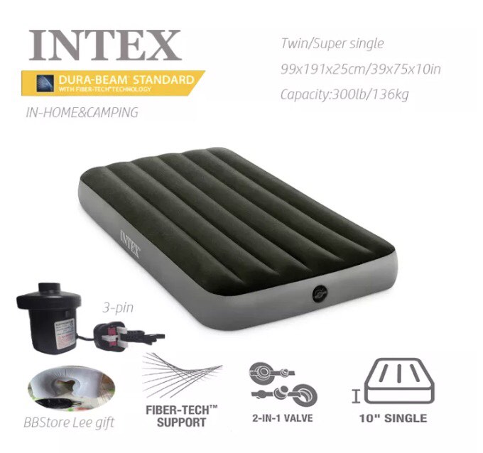 INTEX AIRBED + Electric pump*Inflatable Mattress*Air brd, Furniture & Home Living, Furniture ...